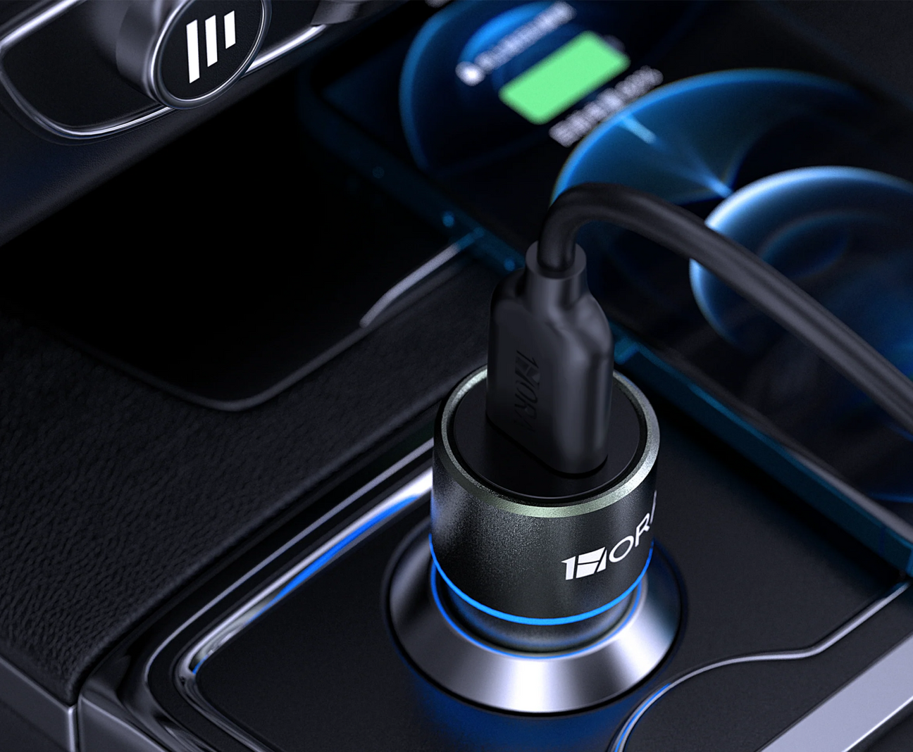 GAR148 10,000mAh Power Bank with Built-in Cables & Dual Flashlights – 1HORA