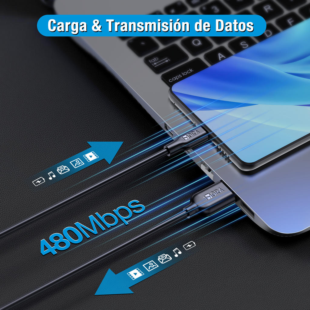 1Hora Cable Micro USB V8 1M CAB236 – 1horashop